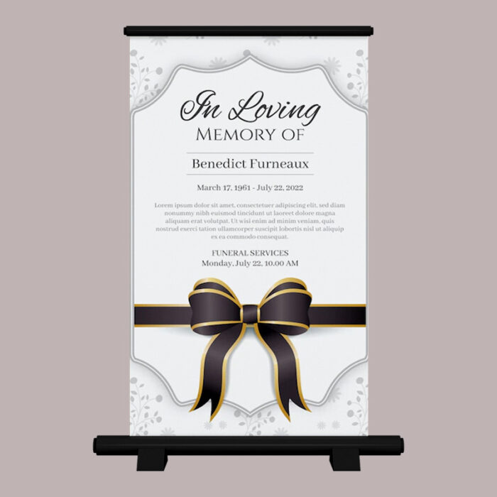 Funerals Premium Roll Up Banner - Planet Scribbles